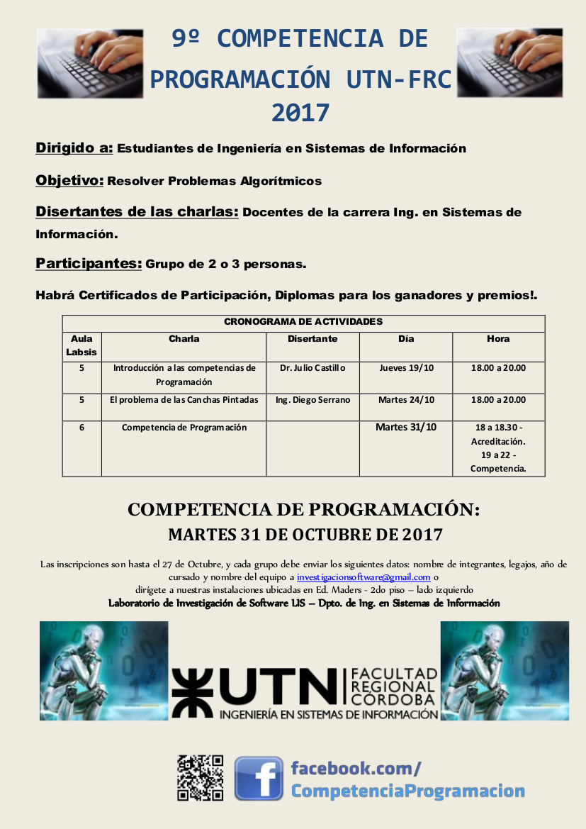 IX Competencia de Programación UTN-FRC - Departamento de Ingeniería en Sistemas de Información